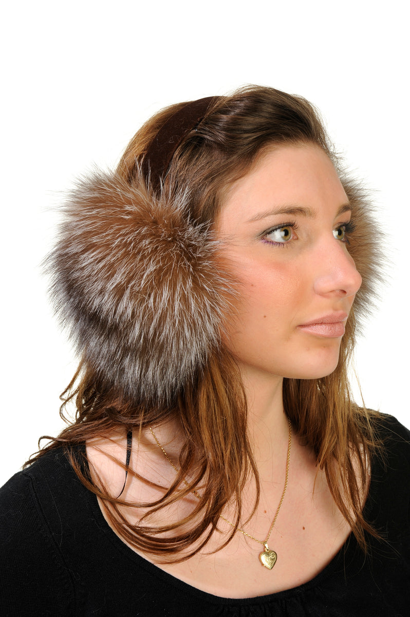 GENUINE CRYSTAL FOX FUR EARMUFF – Luna Furs